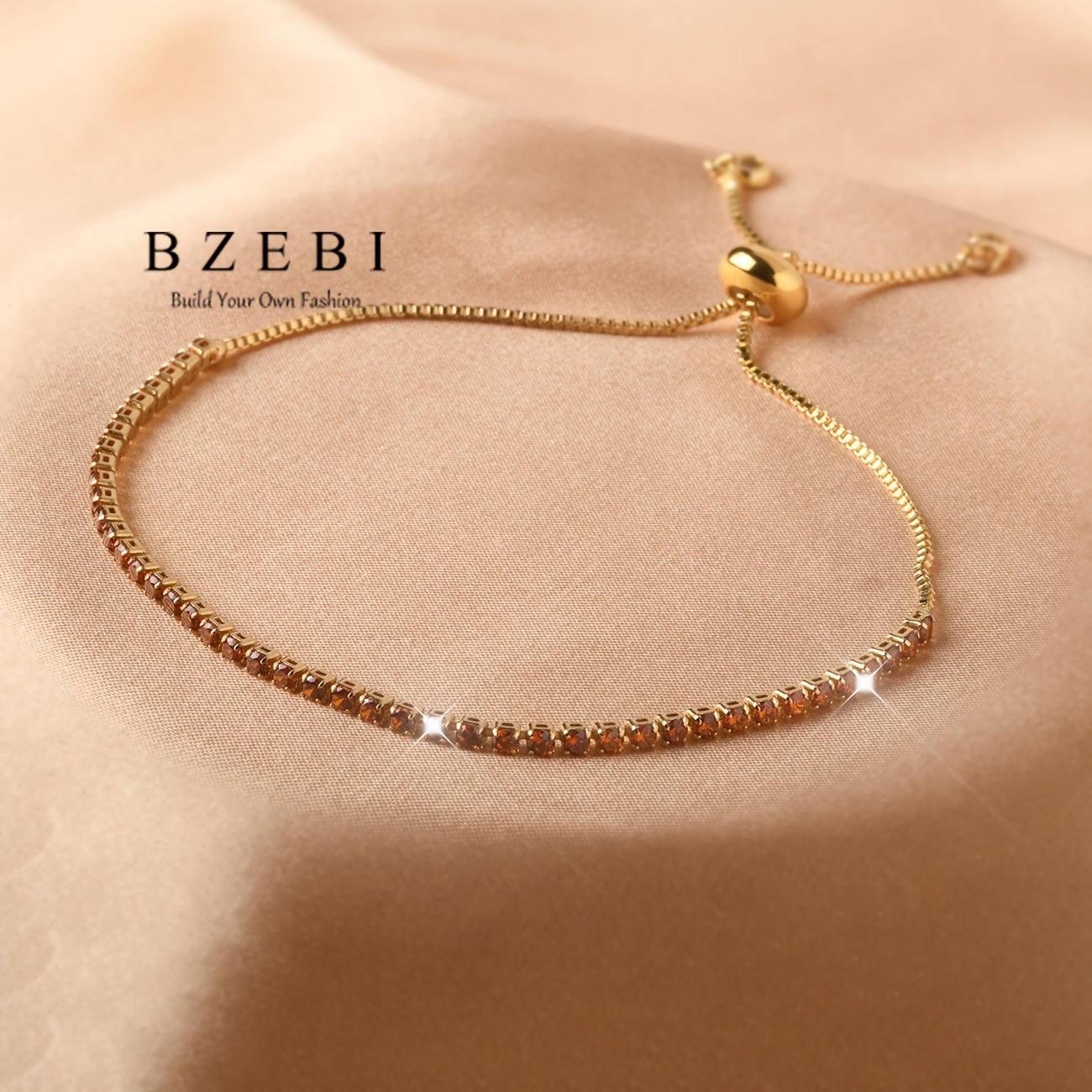 1pc 18k gold plated thin chain bracelet iced shiny cz - Temu Portugal