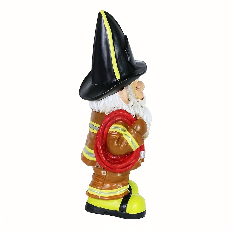 Fireman Gnome Statue Whimsical Garden Decoration Firefighter - Temu