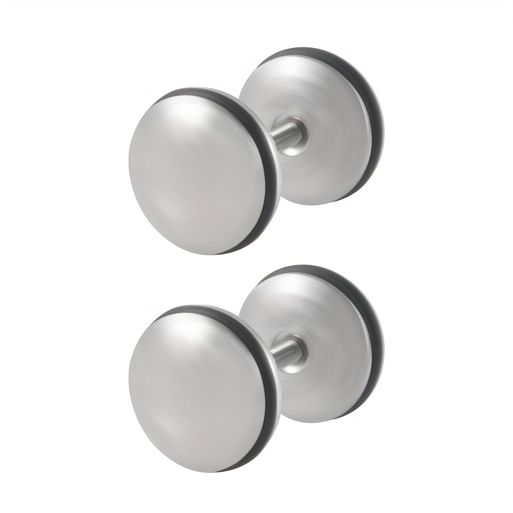 Curved Round Straight Rod Stud Earrings, Conical Round Stud Earrings ...