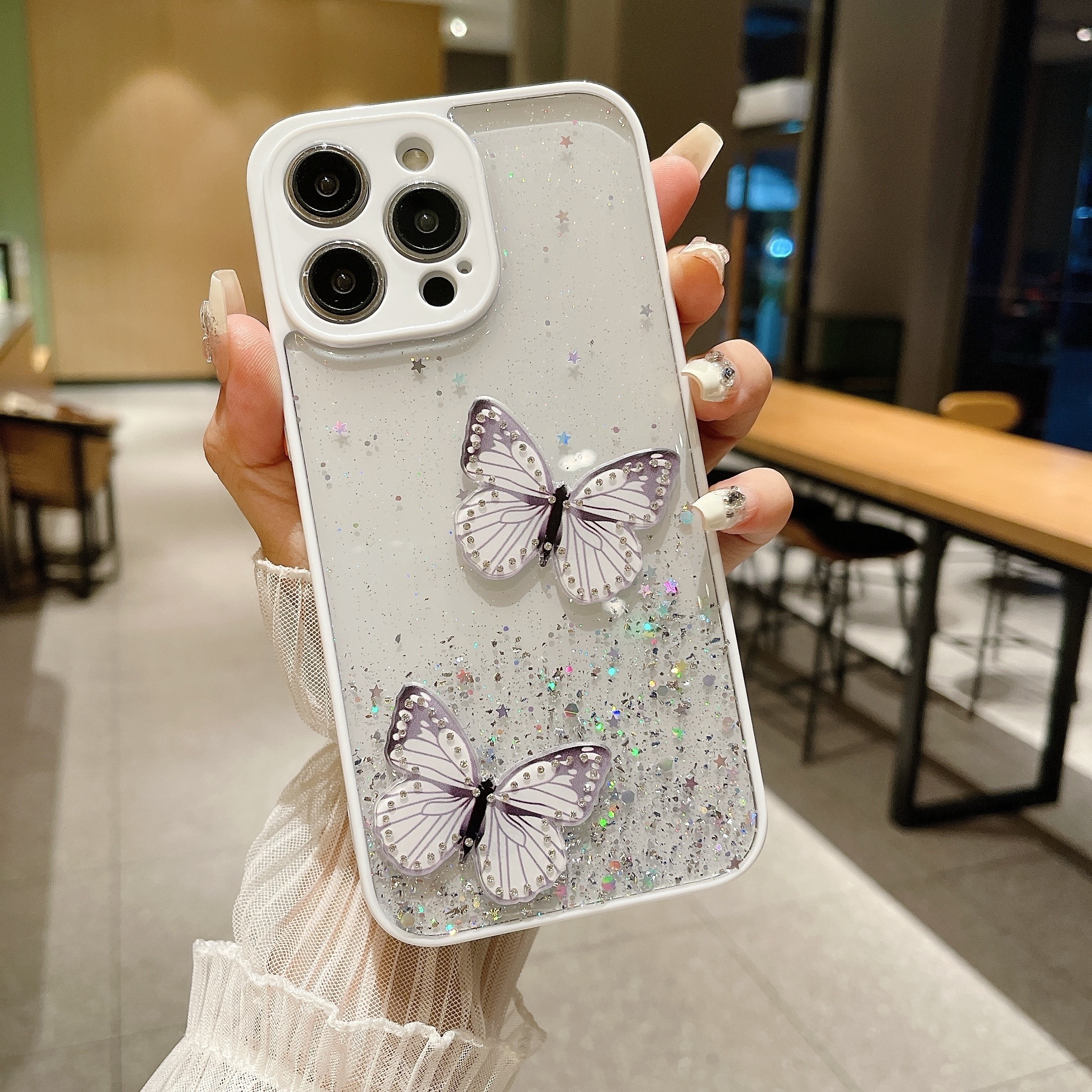 Precision Hole Artificial Diamond Double Butterfly Fashion - Temu New ...