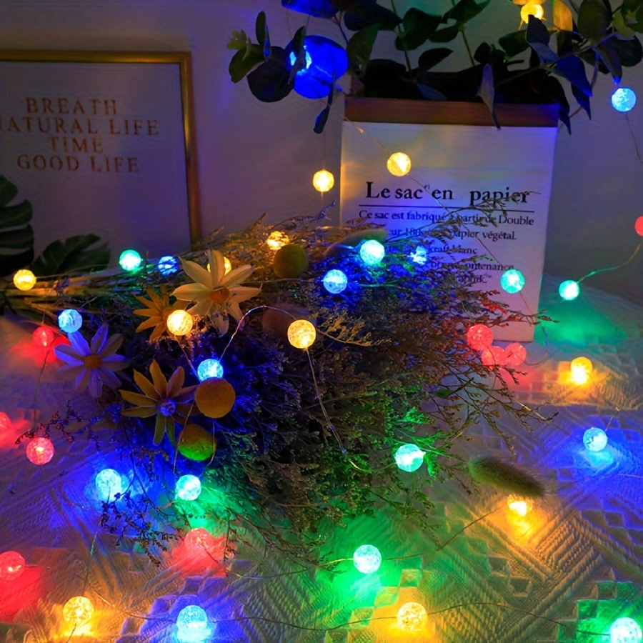 20led Cracked Ball Copper Wire String Light Birthday Flower - Temu ...