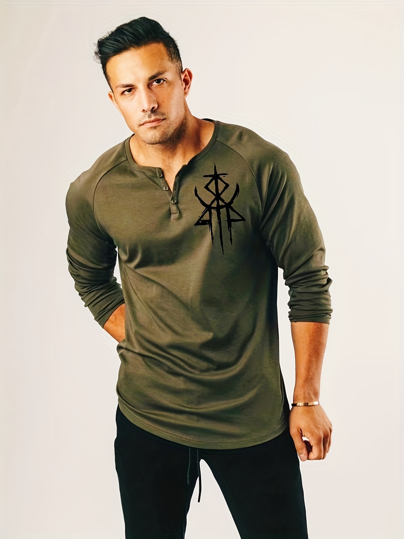 Plus Size Men's Regular Fit Henley Shirts Special Designed - Temu Australia