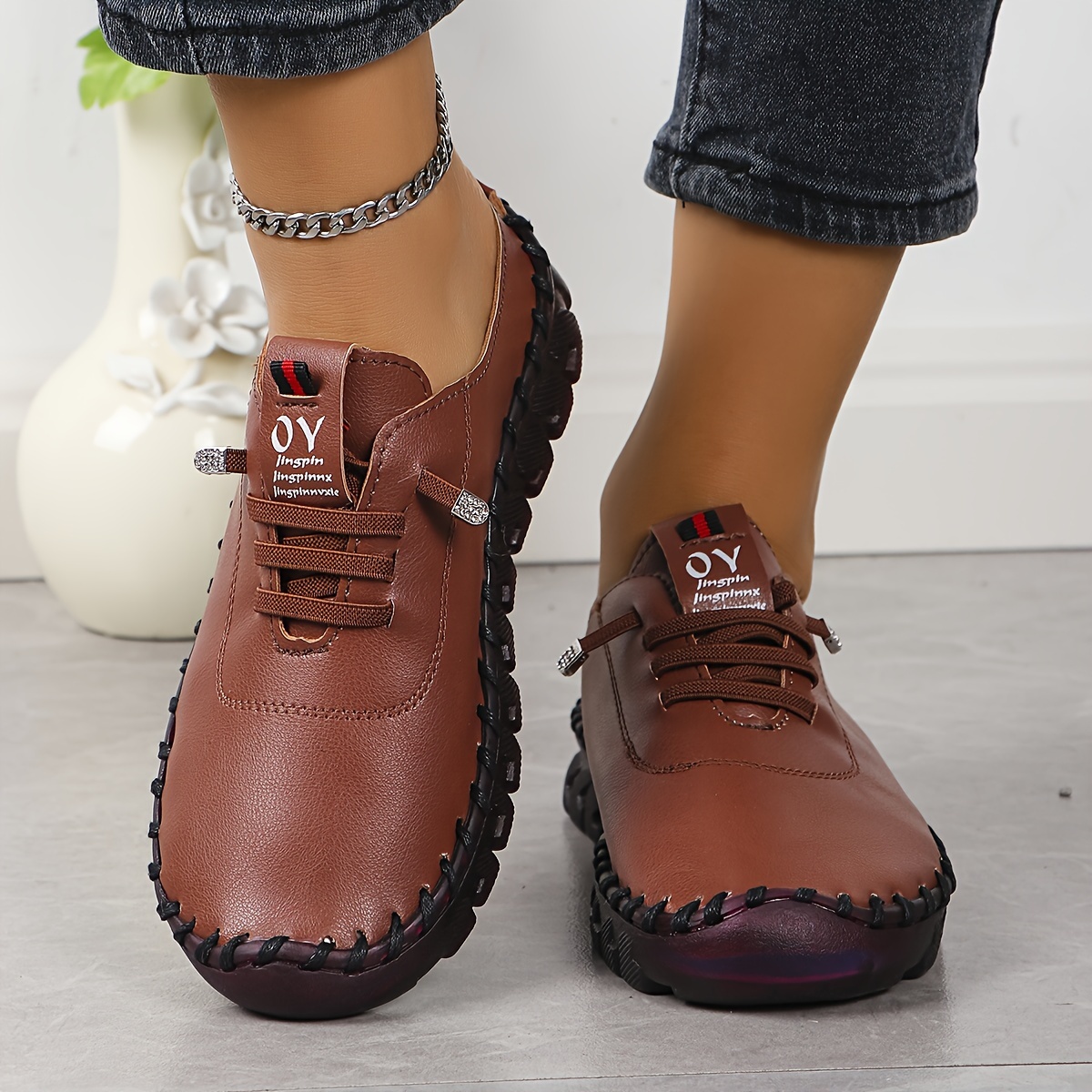 Solid Color Stylish Shoes Women s Soft Sole Platform Slip - Temu Australia