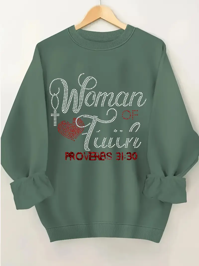 Letter Print Sweatshirt Plus Size Casual Long Sleeve Crew Temu Australia