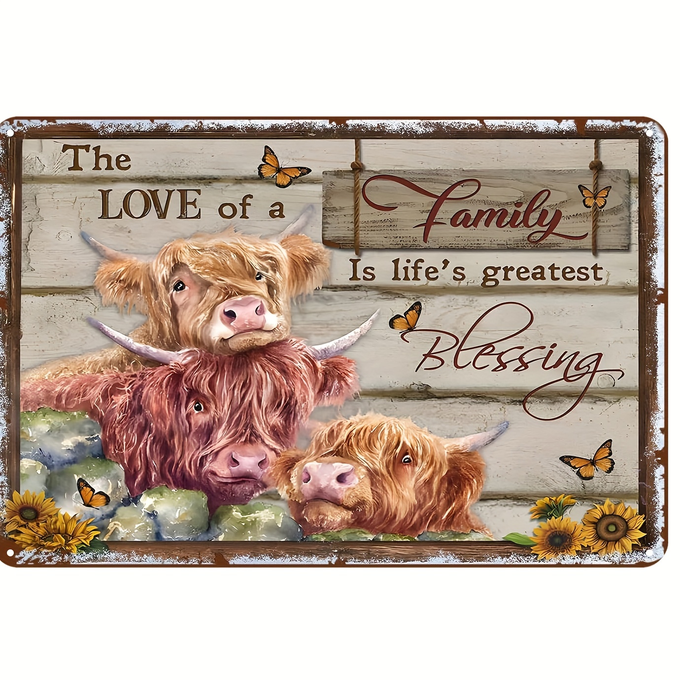 Metal Sign Farm Highland Cows Love A Family Rustic Decor - Temu Canada