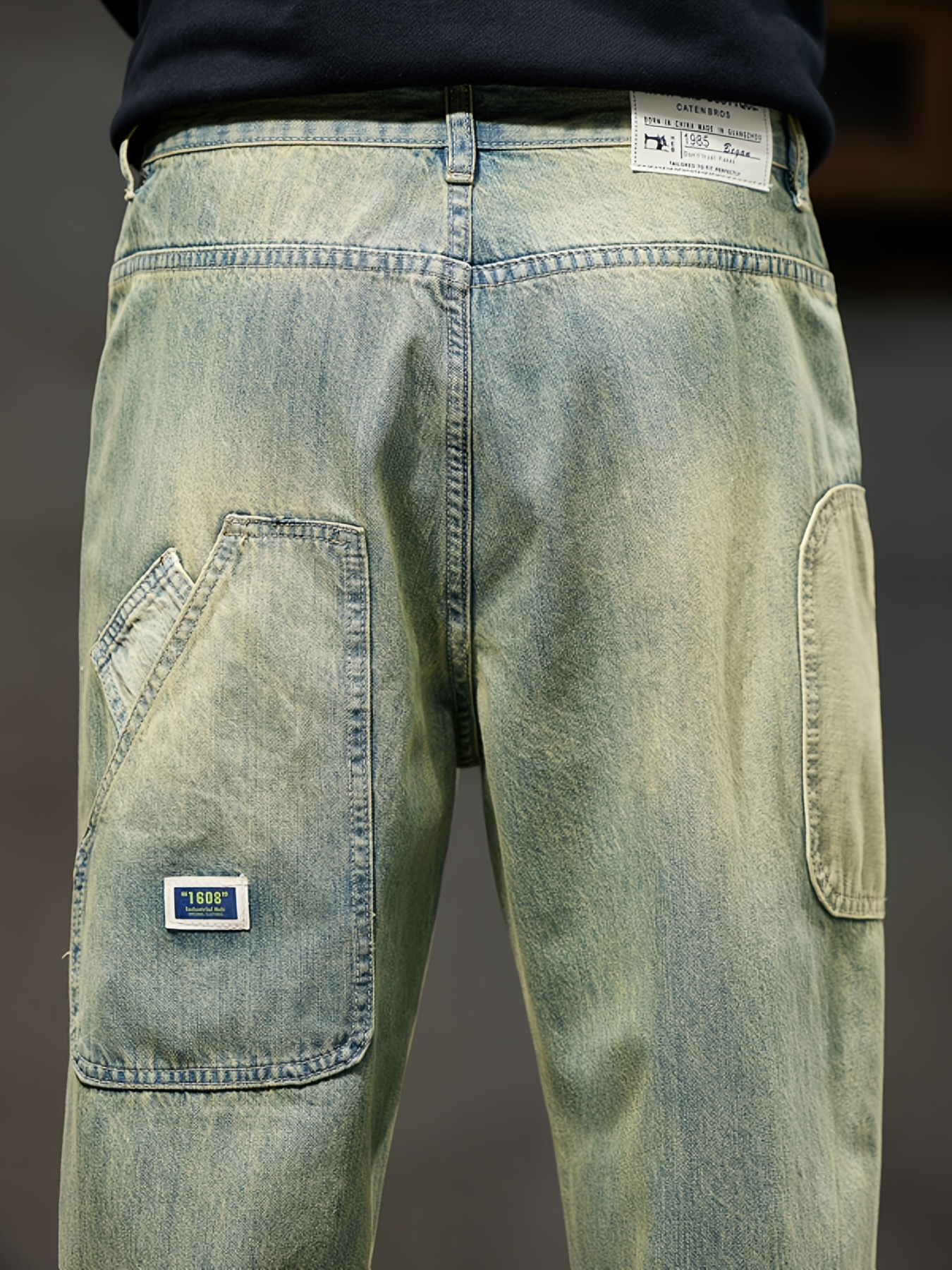 Men's Vintage Casual Straight Loose Denim Jeans - Temu