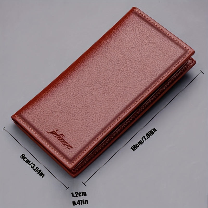 Mens Simple Ultra Thin Long Soft Leather Wallet - Bags & Luggage - Temu ...