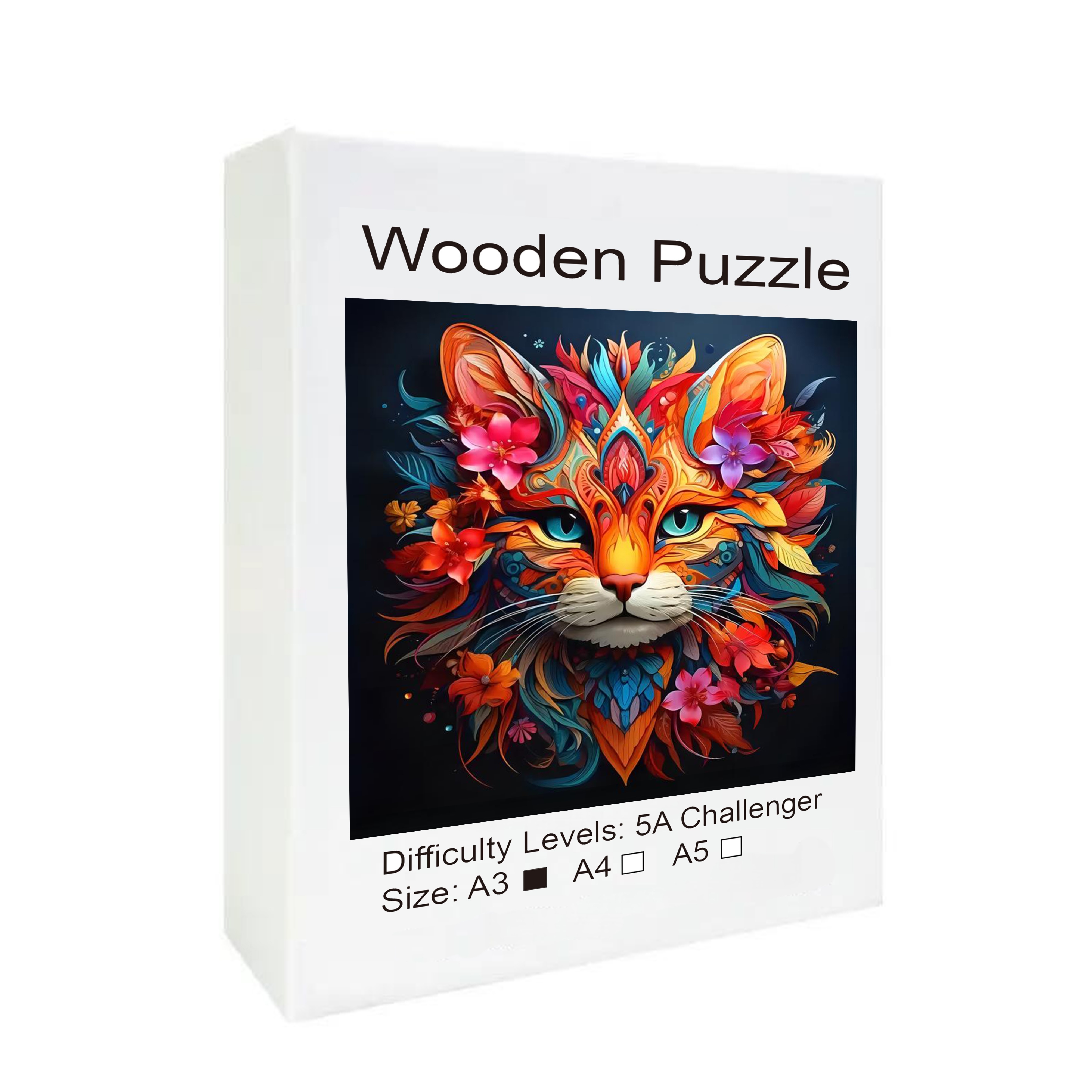 Cat Beautiful Flowers Wooden Puzzle Advanced Players - Temu Australia