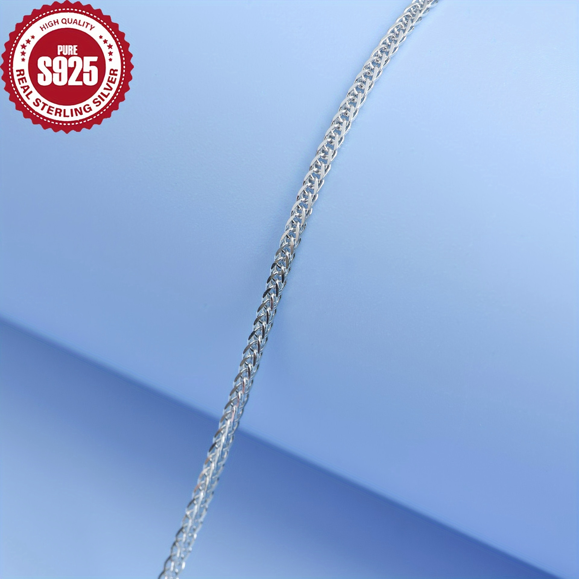 925 Sterling Silver Simple Chain Collarbone Chain Necklace - Temu ...