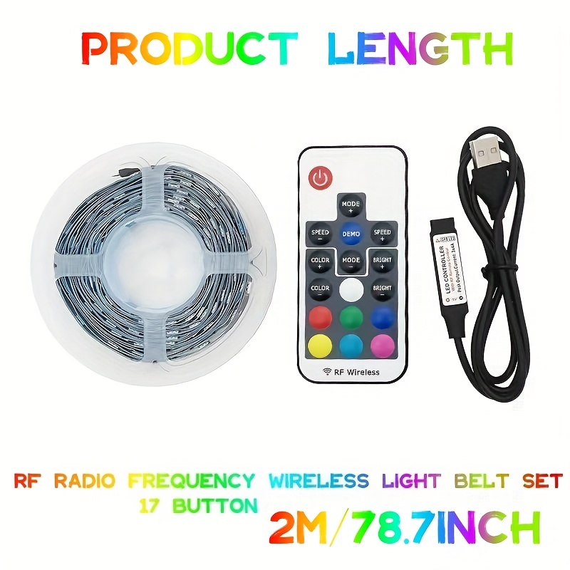Usb Diy Led Tv Backlight Strip Lights Tv/monitor Rf Remote - Temu ...