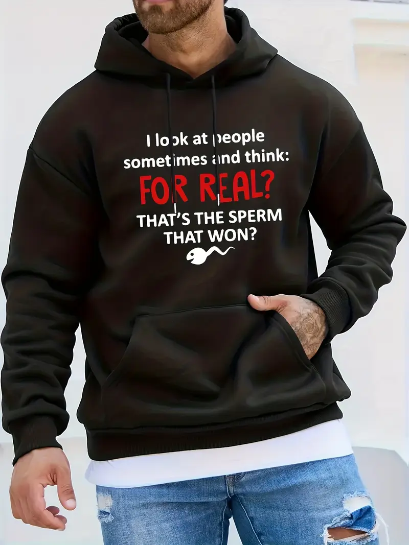 Funny Saying Print Hoodies Men Graphic Sweatshirt Kangaroo Temu Australia