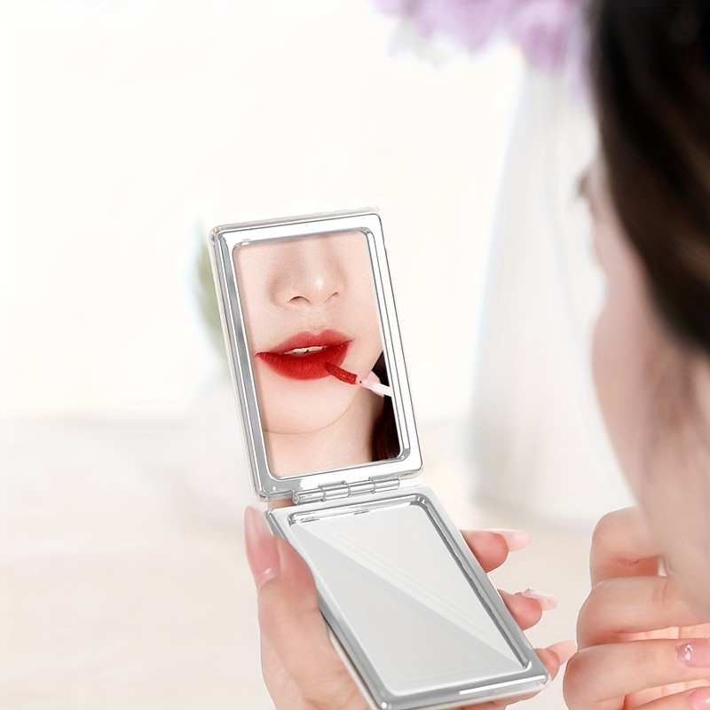 Makeup Mirror Double Sided Folding Mini Portable Mirror Pu - Temu Canada