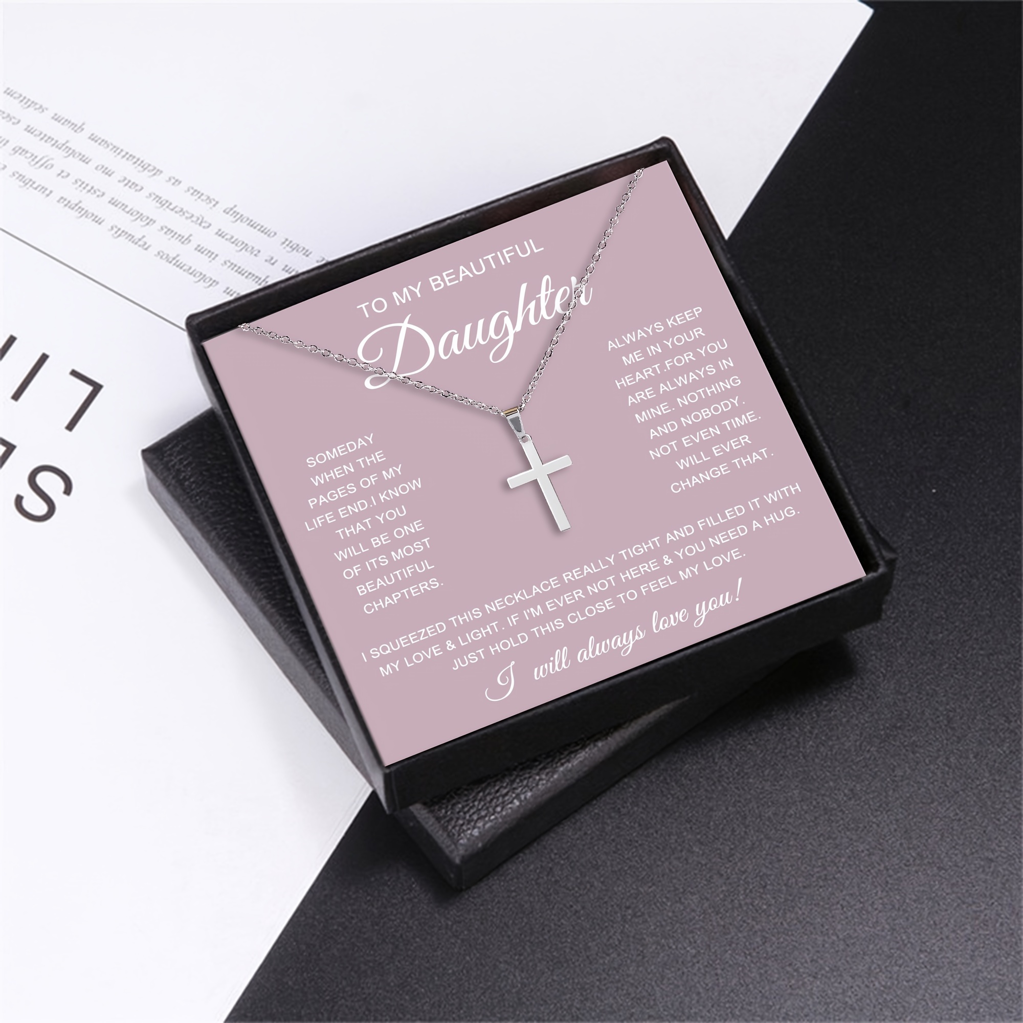 Delicate Cross Pendant Necklace Creative Anniversary - Temu Ireland