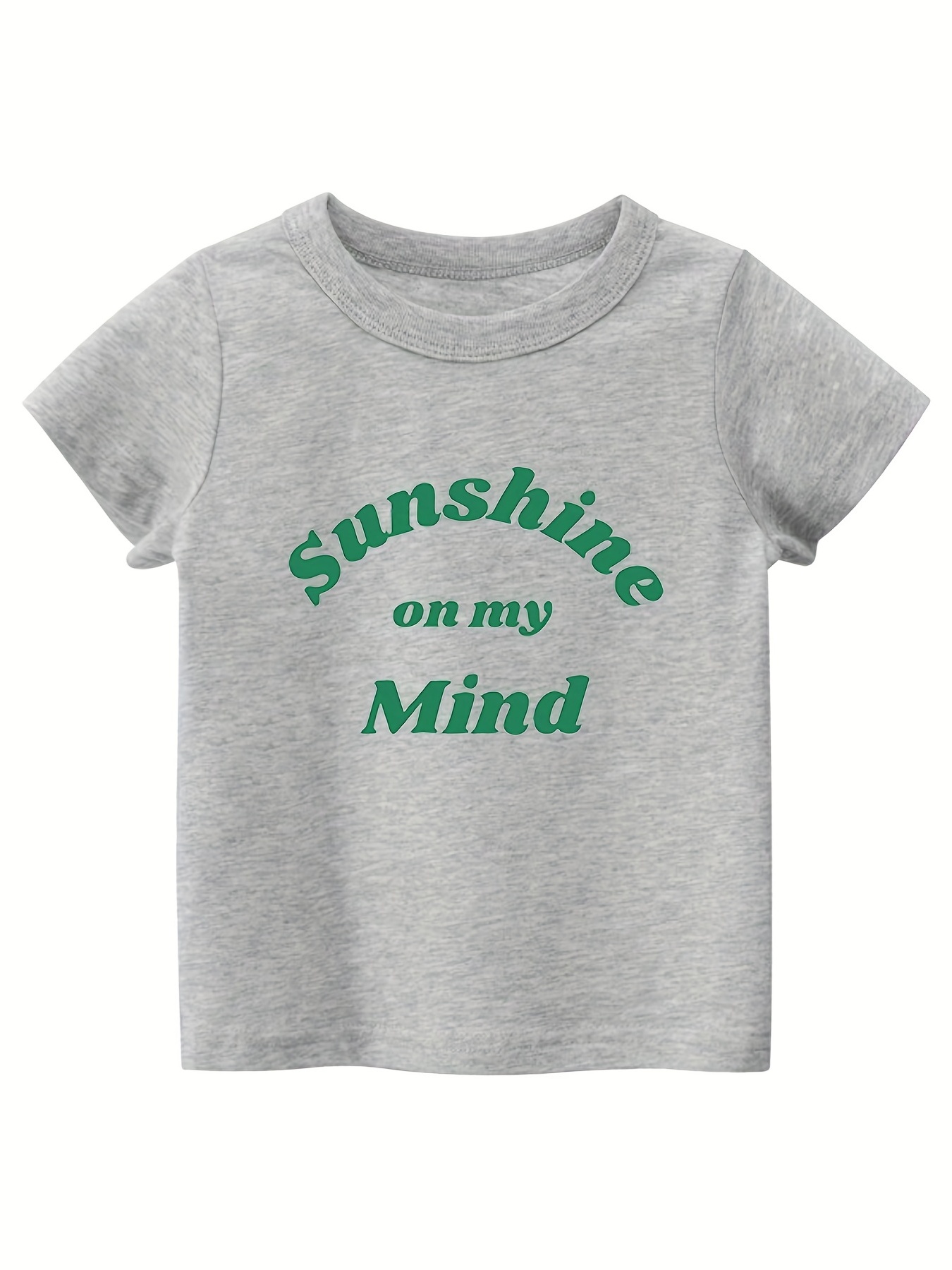 ボーイズ「サンシー」プリント Tシャツ 通気性があり快適な クルーネック Tシャツ 幼児 子供 夏用 Temu Japan