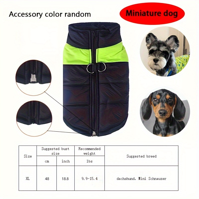 1pc Dog Clothes Pet Winter Warm Padded Convenient Vest Back Zipper ...
