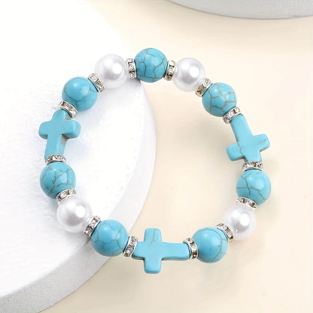 Unique Cross With Colorful Beads Design Bracelet - Temu Australia