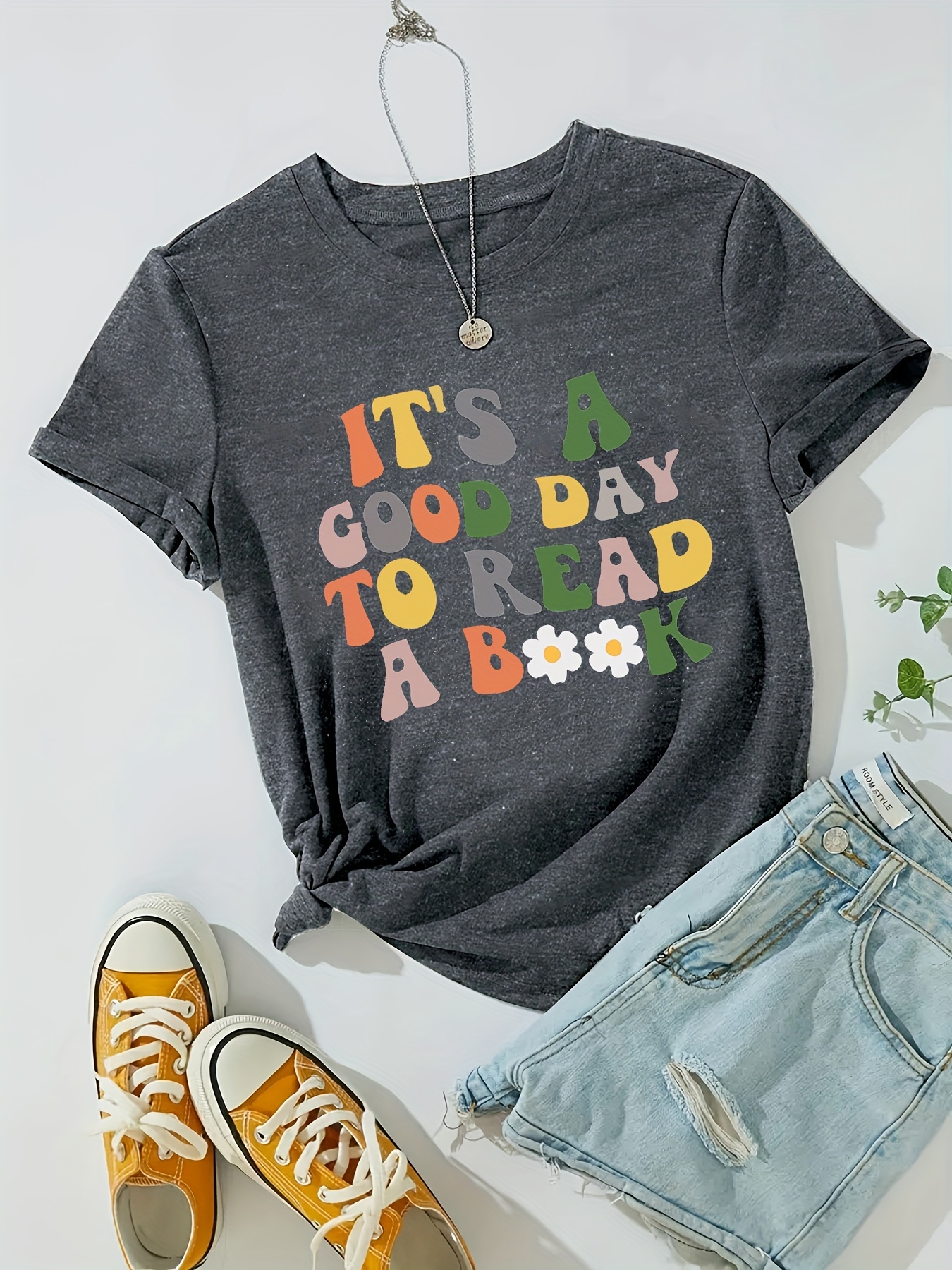 Read A Book Print T shirt Short Sleeve Casual - Temu