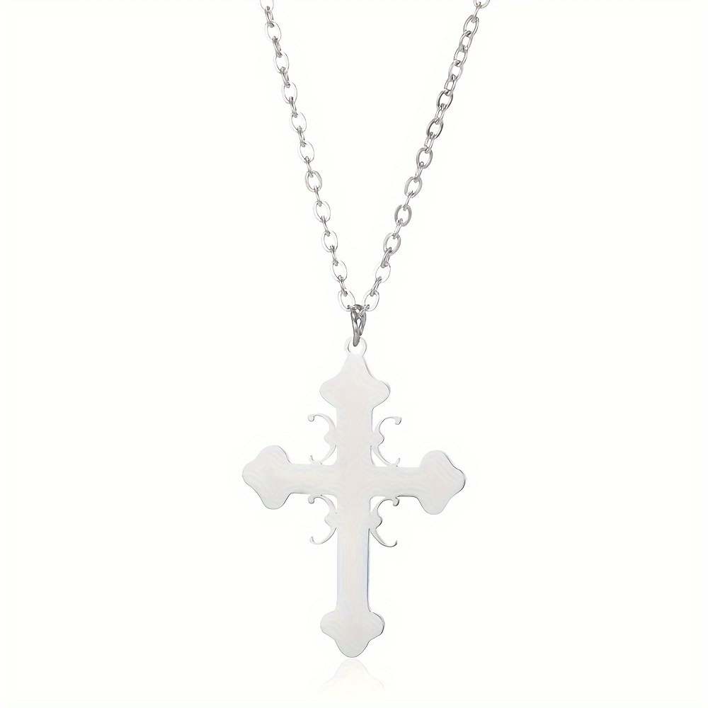 Personality Vintage Plated Stainless Steel Cross Necklace - Temu United ...