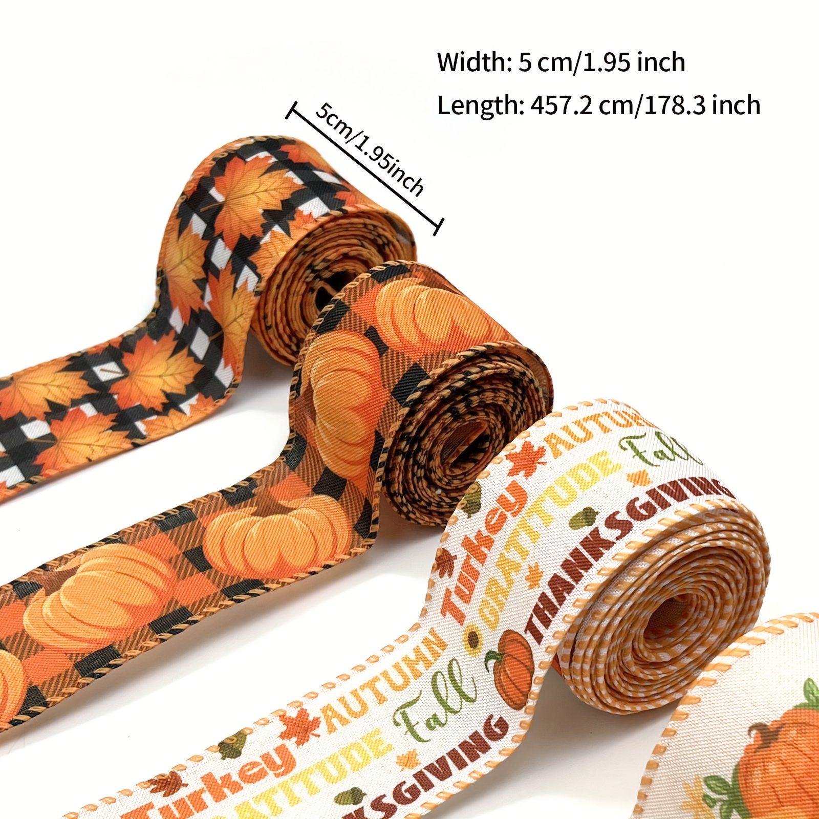 Thanksgiving Ribbon Fall - 5 Yard Maple Leaf Burlap Wired Edge Ribbon ...