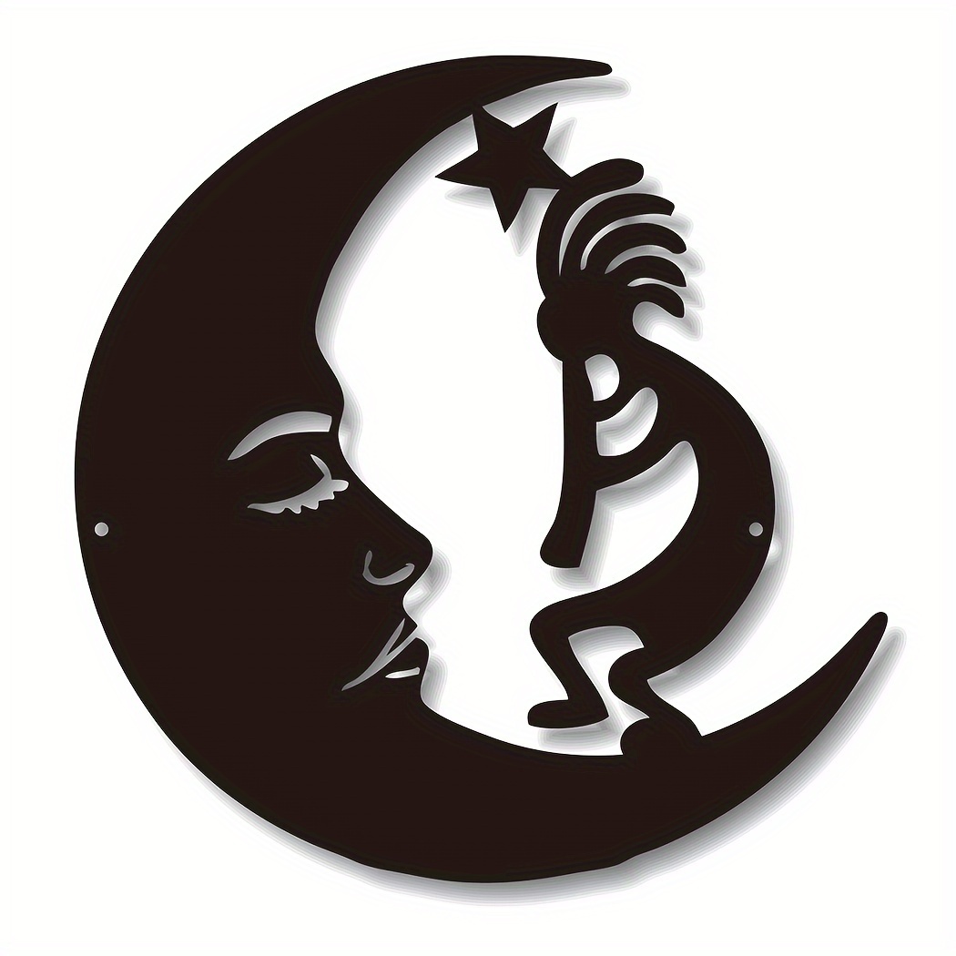 Metal Wall Art Moon Metal Sign Steel Outdoor Decor Kokopelli - Temu ...