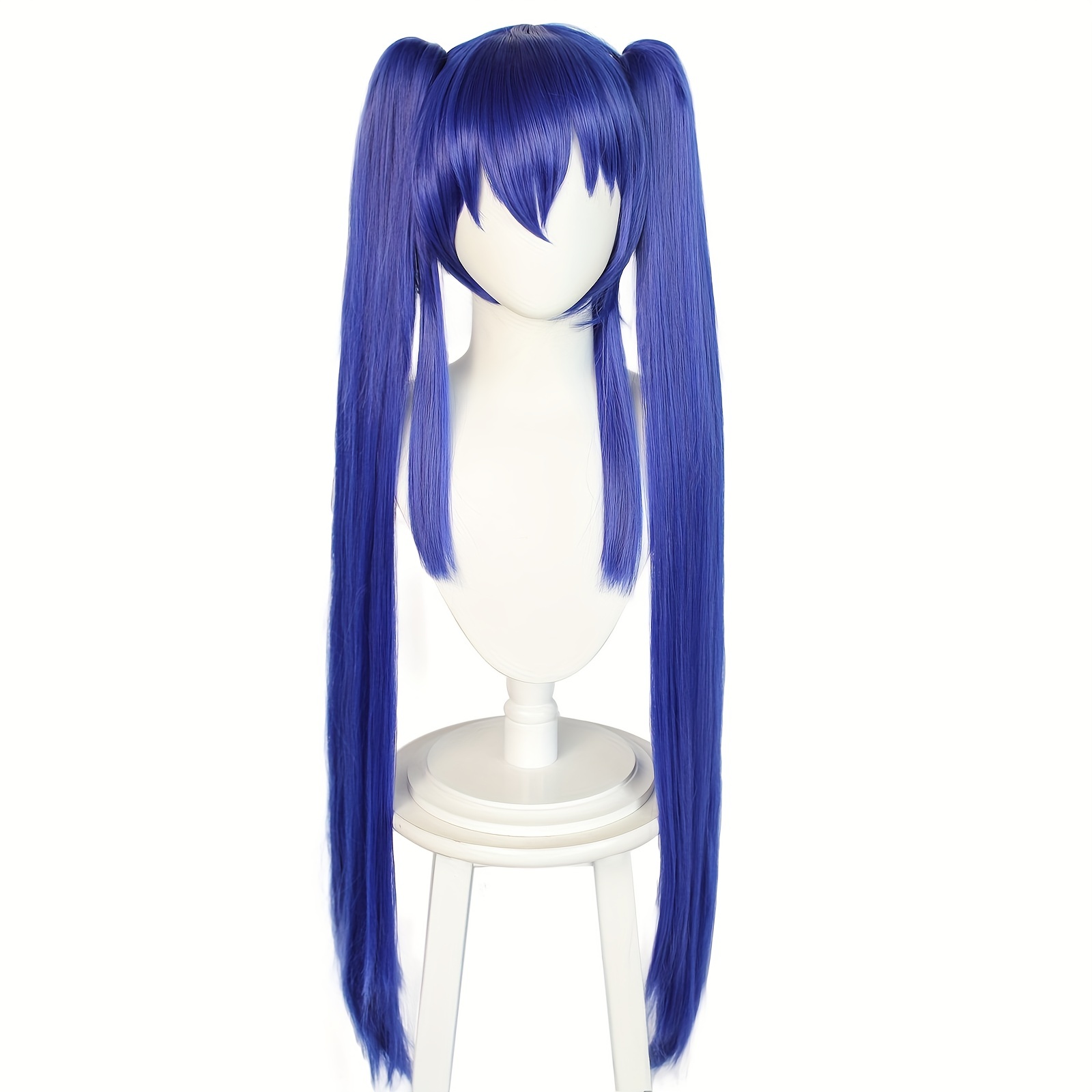 Synthetic Super Long Blue Straight Anime Cosplay Wig - Temu Australia