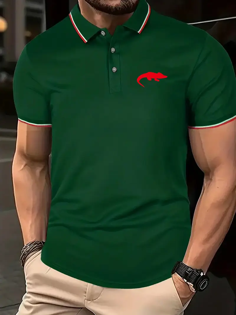 Camisa Golf Hombre Estilo Deportivo Simple Estampado Temu Mexico
