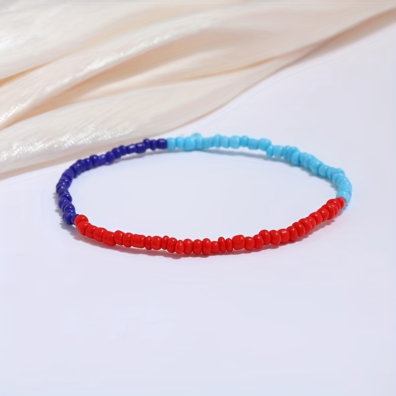Multicolor Rice Beads Beaded Anklet Rainbow Color Ankle - Temu Canada