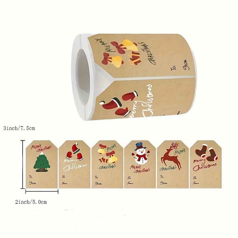 Christmas Sticker Roll Cartoon Holiday Decoration Kraft - Temu Australia
