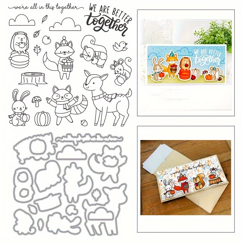Zoo Hedgehog Rabbit Deer Clear Stamps And Metal Cutting - Temu Canada
