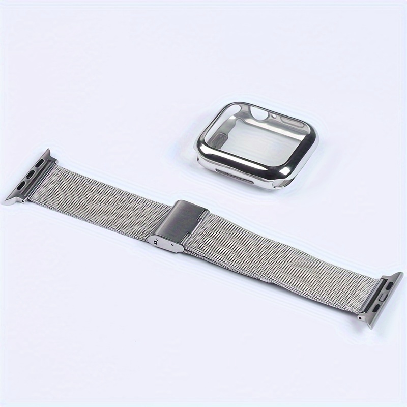 Stainless Steel Mesh Strap Electroplated Tpu Watch Case - Temu United ...
