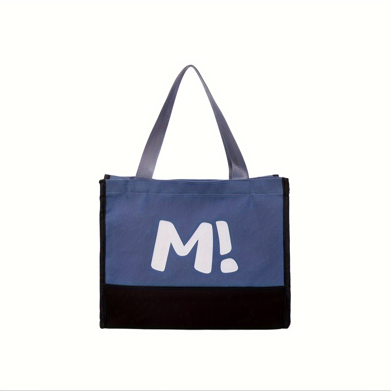 Fashionable Letter Print Tote Bag Casual Color Blocking - Temu Australia