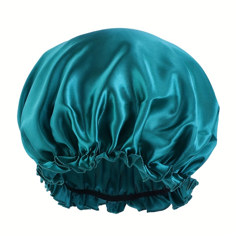 Soft Ruffle Satin Bonnet Solid Color Hair Bonnets Elegant - Temu United ...