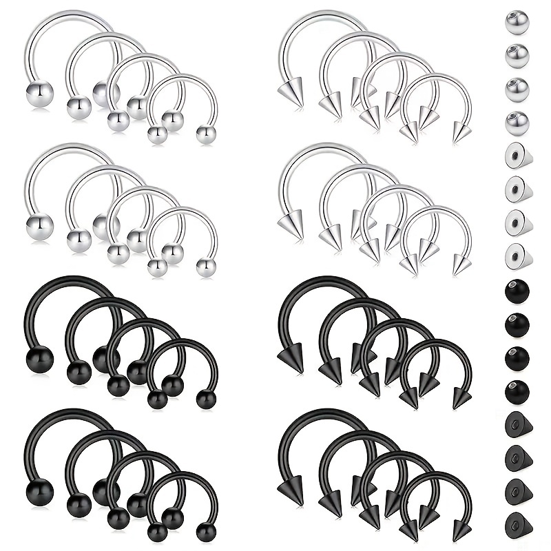 Minimalist Stainless Steel Nose Ring D-shaped Ring Body Piercing ...