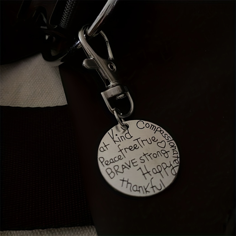 Engraved Y2k Keychain Stylish Metal Key Ring Bags Backpacks - Temu ...