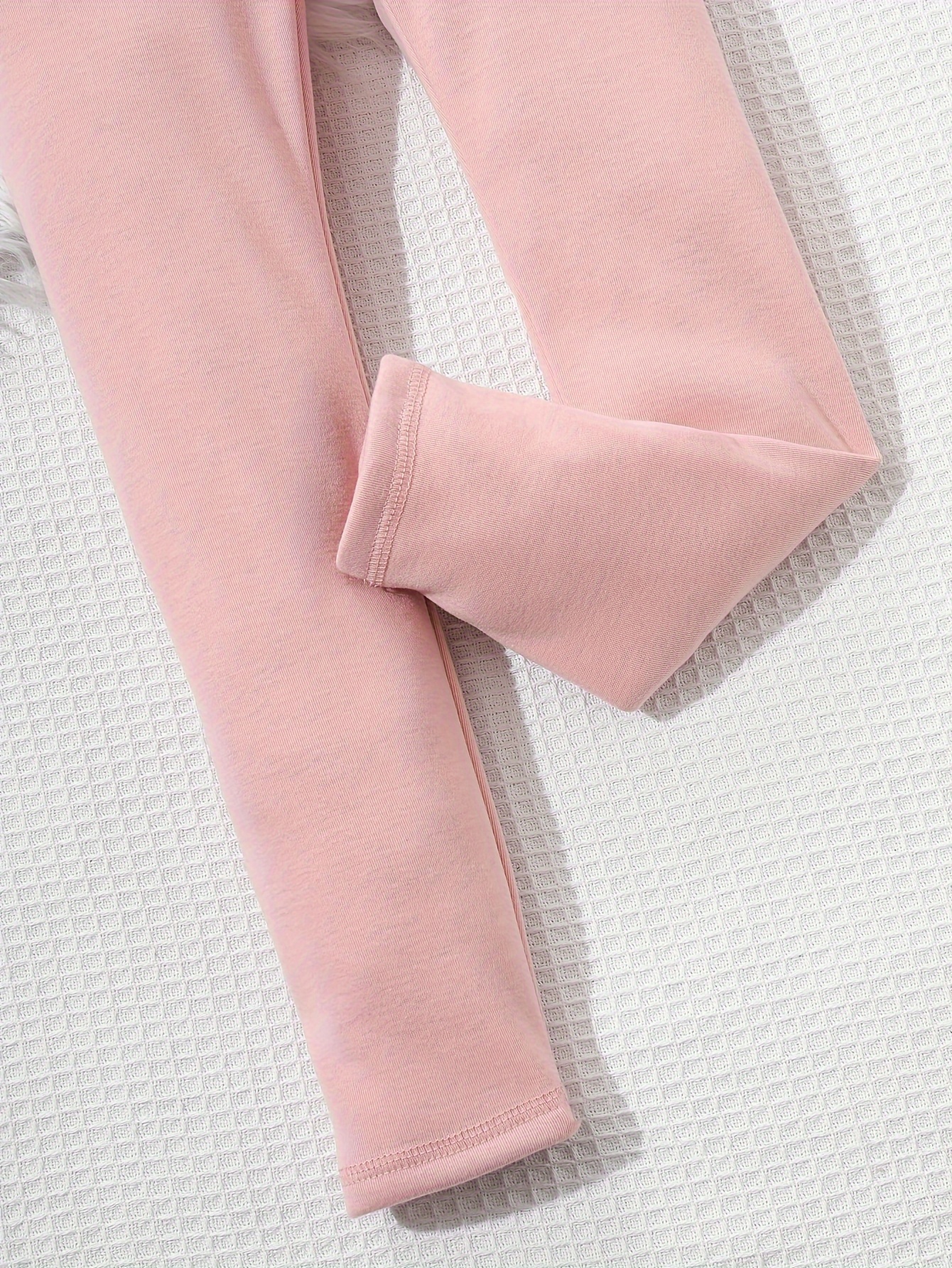 girls solid thick fleece leggings comfy pants - Temu Australia