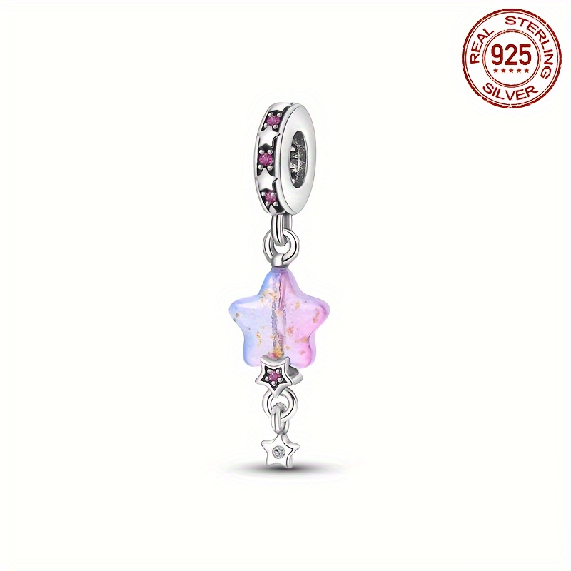 Real Silver 925 Glaze Series love Star Pendant Charm Fit - Temu United ...