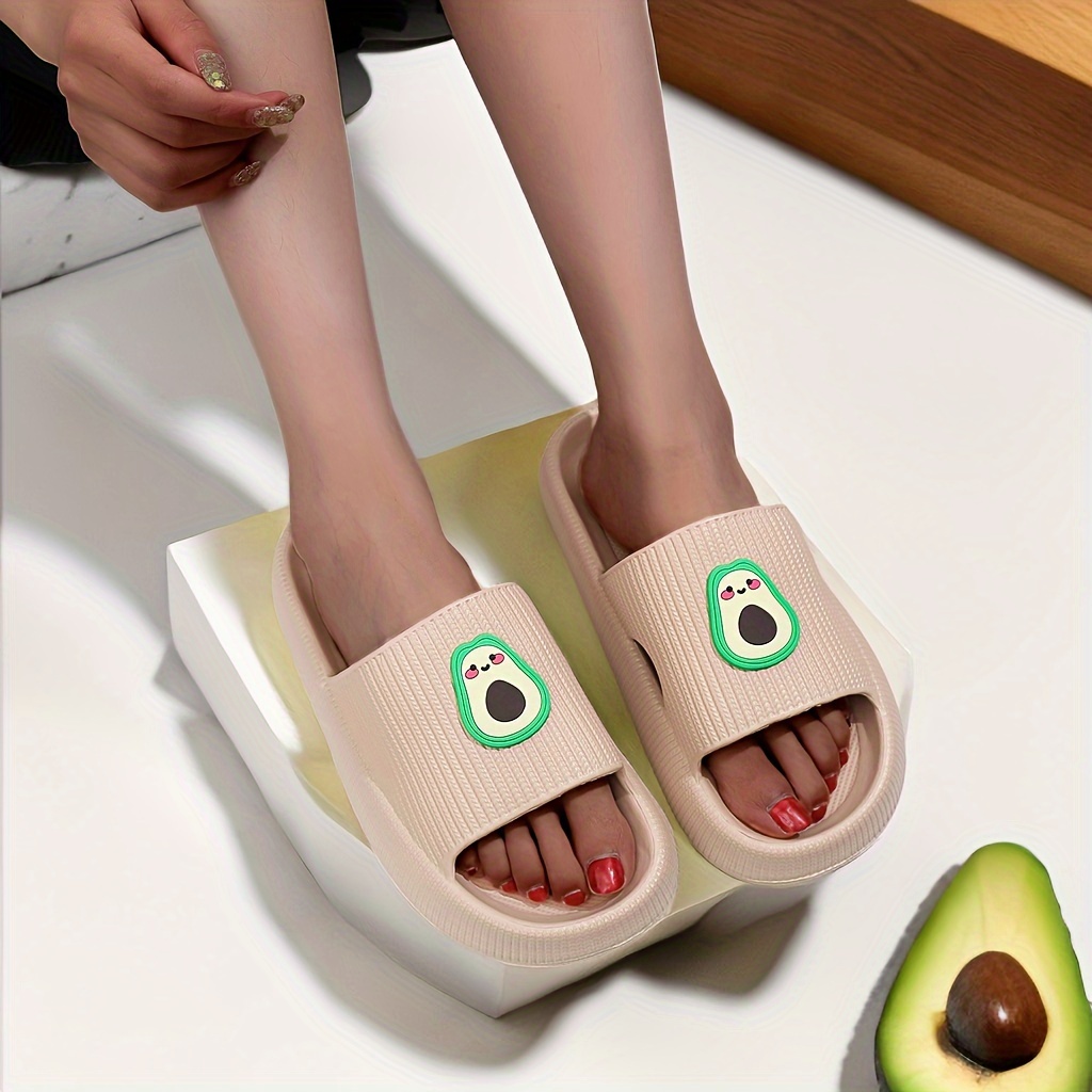 Cute Avocado Decor Slides Casual Open Toe Soft Sole Shoes - Temu Portugal