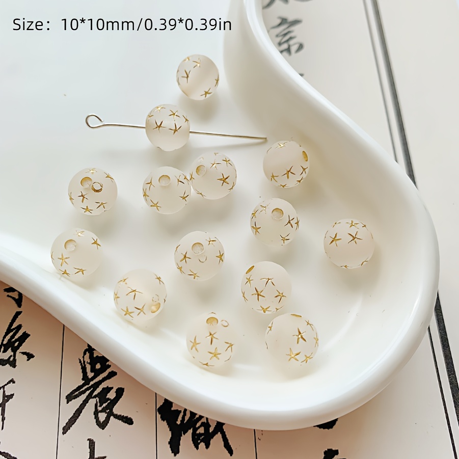 Gold plated Retro Acrylic Heart Star Bead String Necklace - Temu United ...