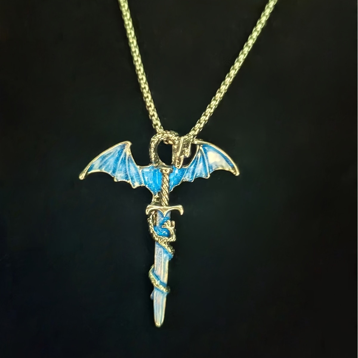 Flying Dragon Pendant Cross Necklace For Men And Women - Temu United ...