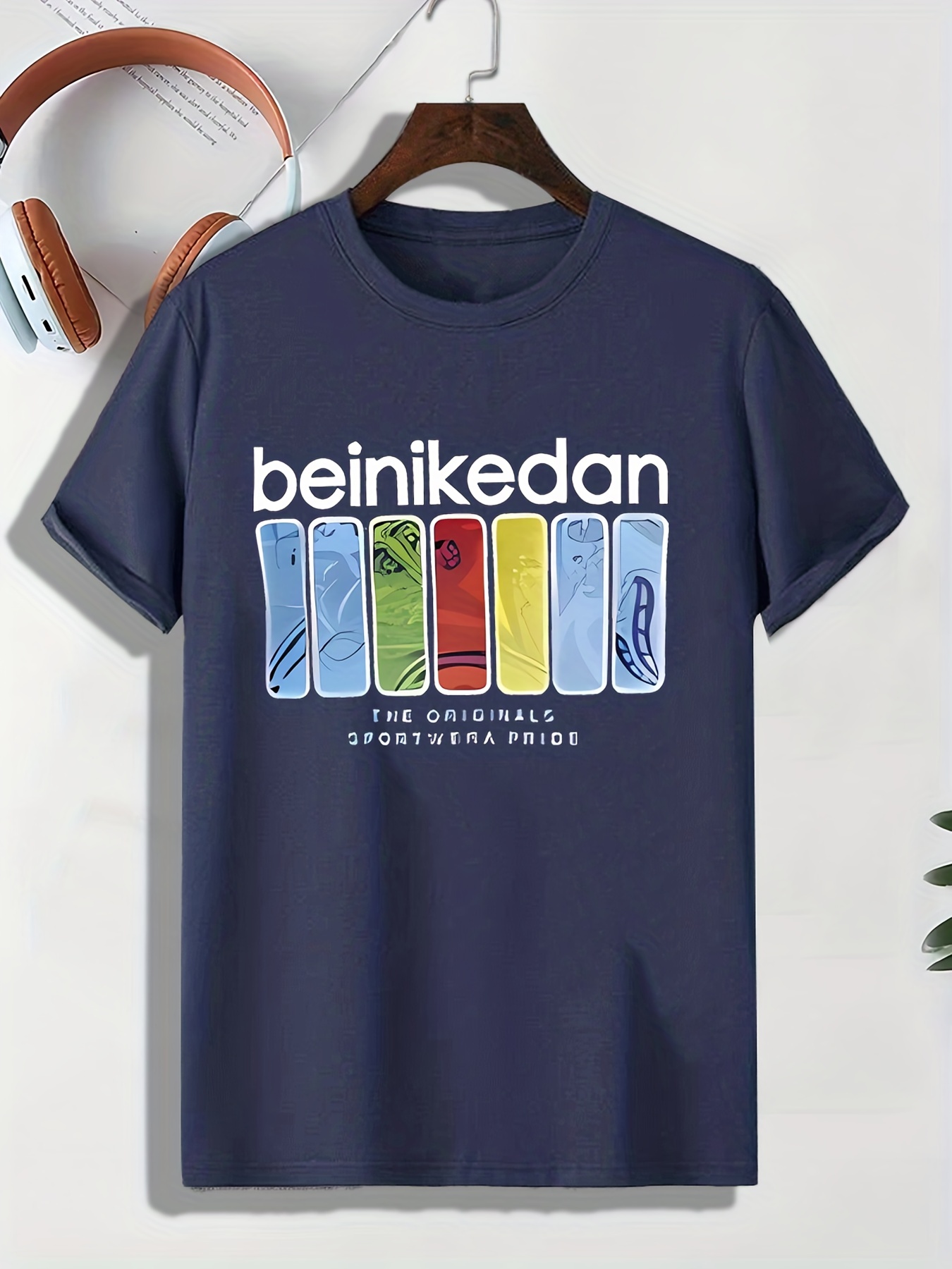 Men's Color Block Pattern T shirt Active Slightly Stretch - Temu South ...