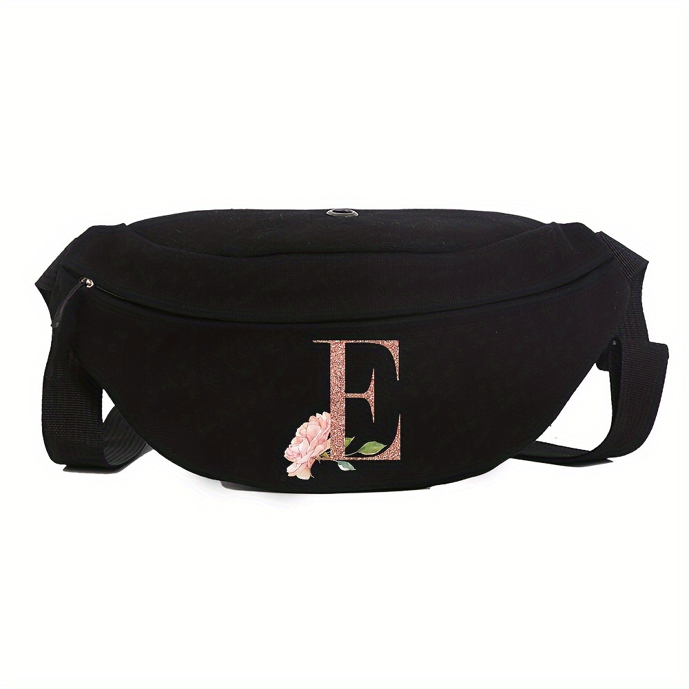 Simple Letter Flower Pattern Crescent Waist Bag Zipper match - Temu Canada