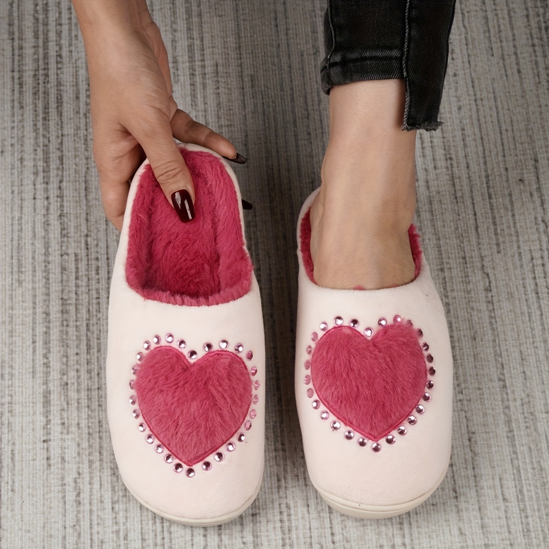 Zapatillas Patrón Corazón Día San Valentín Zapatos - Temu Mexico