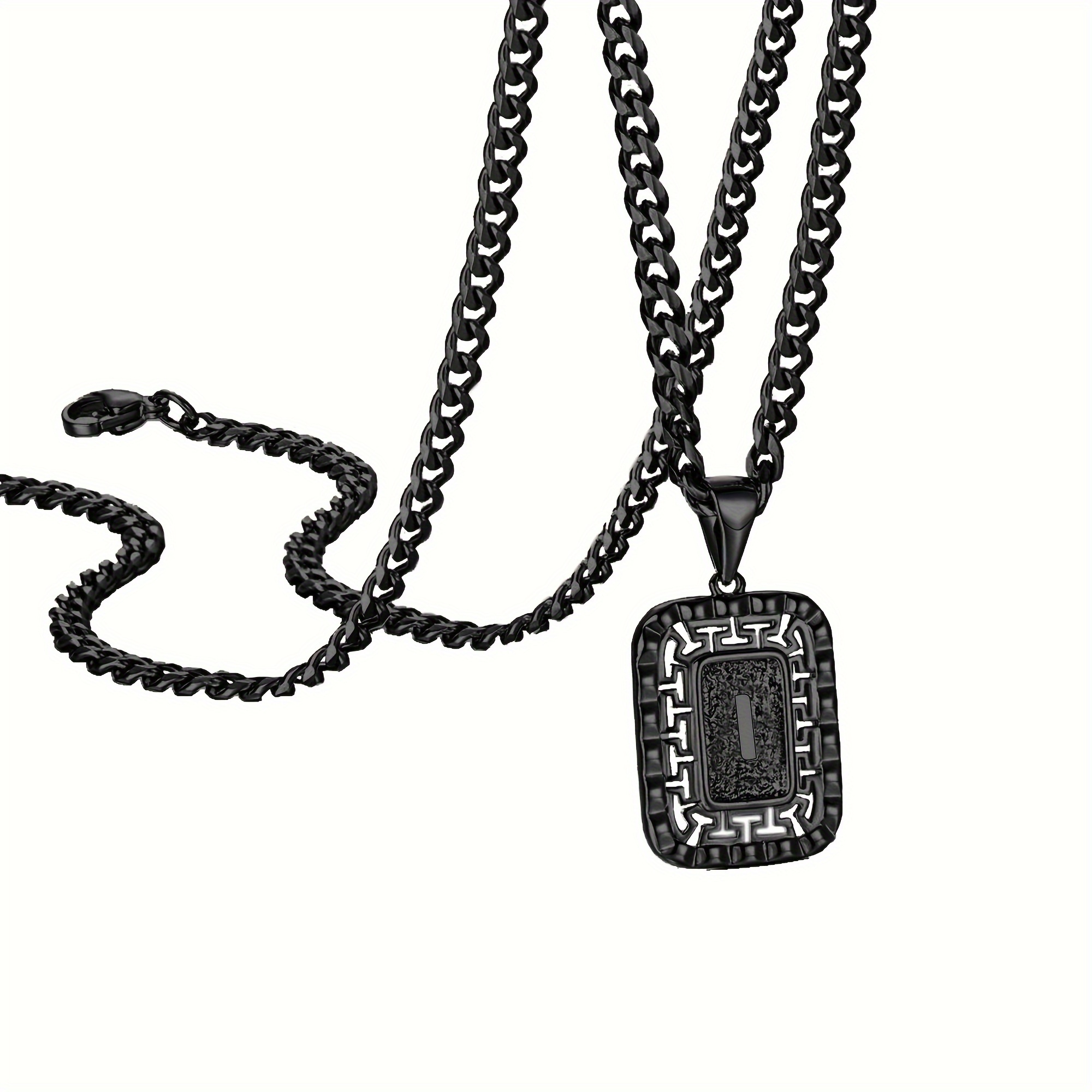 Initial Letter Pendant Necklace Men Women Cuban Chain - Temu Australia