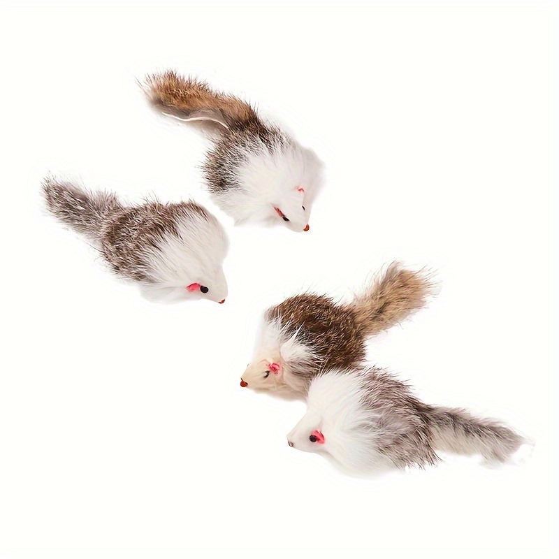 Interactive Cat Toy Feather Tail Plush Mouse Shape Kitten - Temu