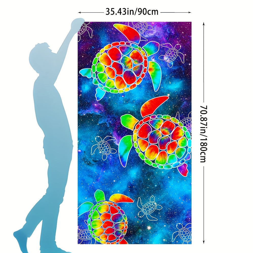 Turtle Mandala Printed Beach Towel Quick Drying Absorbent - Temu Australia