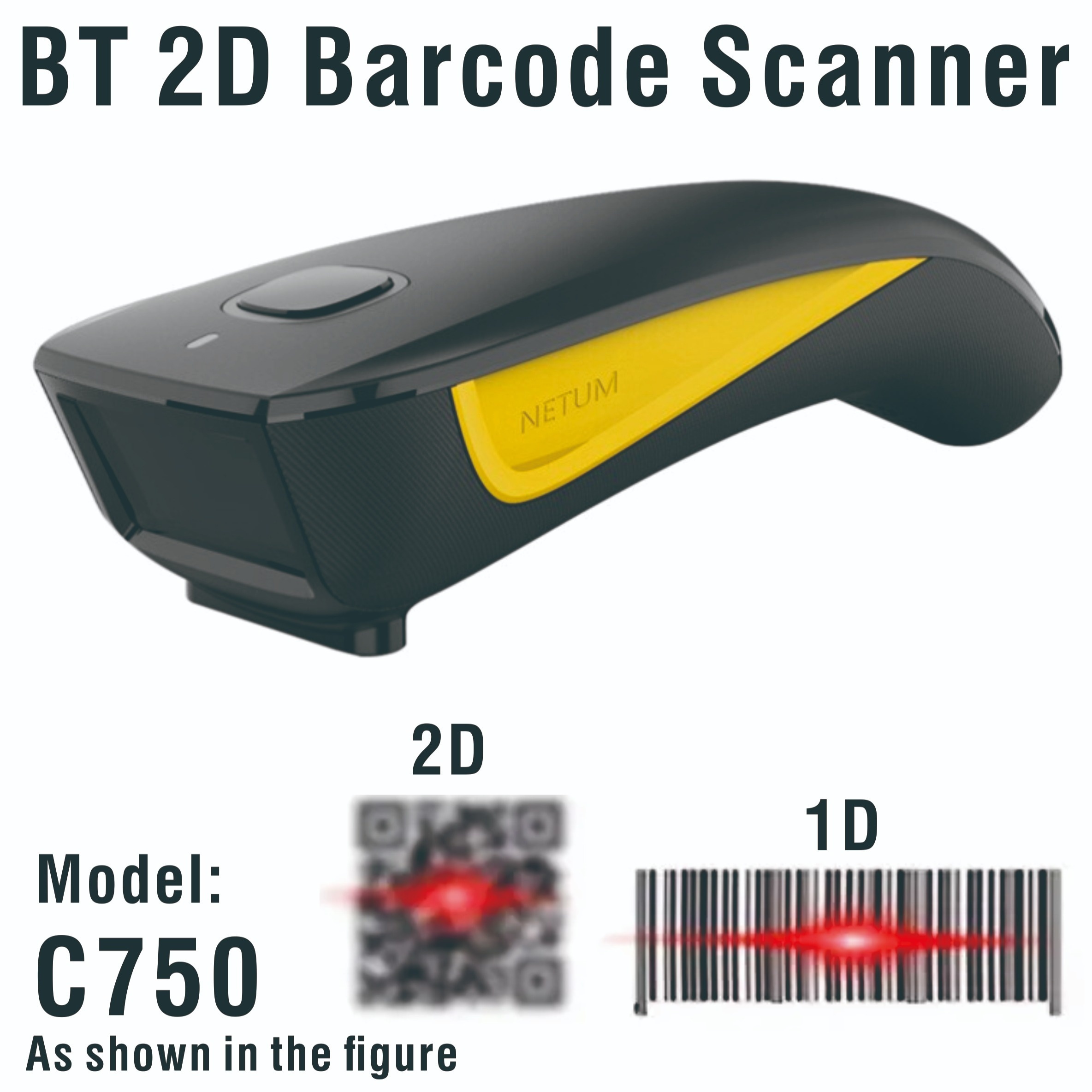 Wireless Barcode Scanner 3 In 1 Bluetooth Portable Pocket Small 1d 2 ...