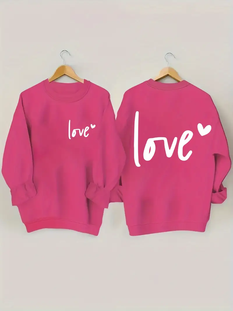 Letter Print Sweatshirt Plus Size Crew Neck Casual Temu Canada