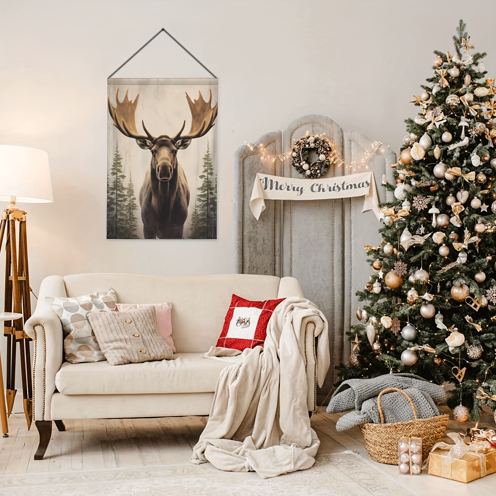 Moose Welcome House Flag Vertical Double Sided Moose Two Big - Temu