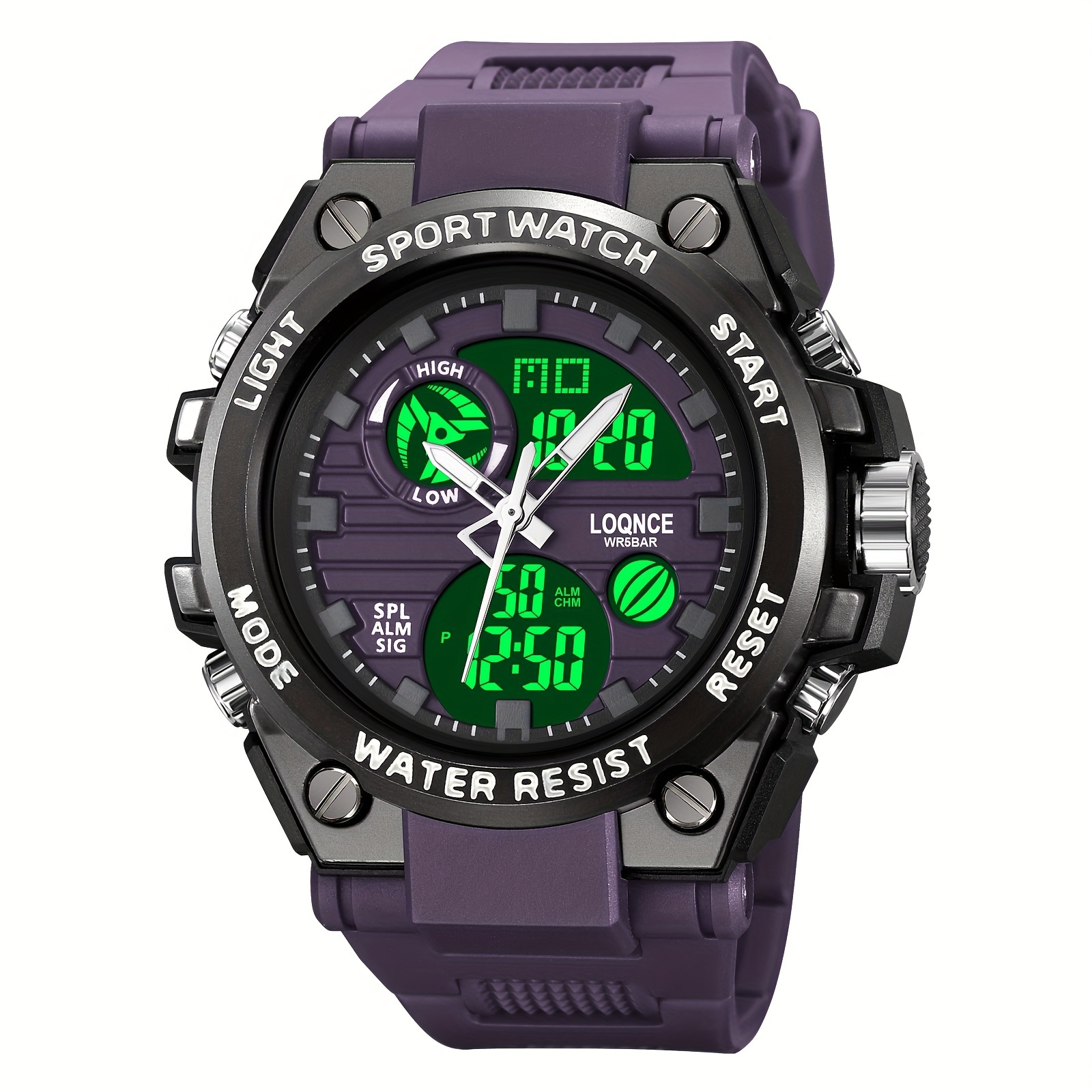 Mens Digital Watch Sports Dual Display Waterproof Electronic Wristwatch ...