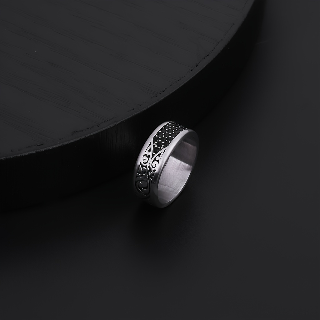 Inlaid Black Cubic Zirconia Ring Fashion Delicate Ring Men - Temu ...